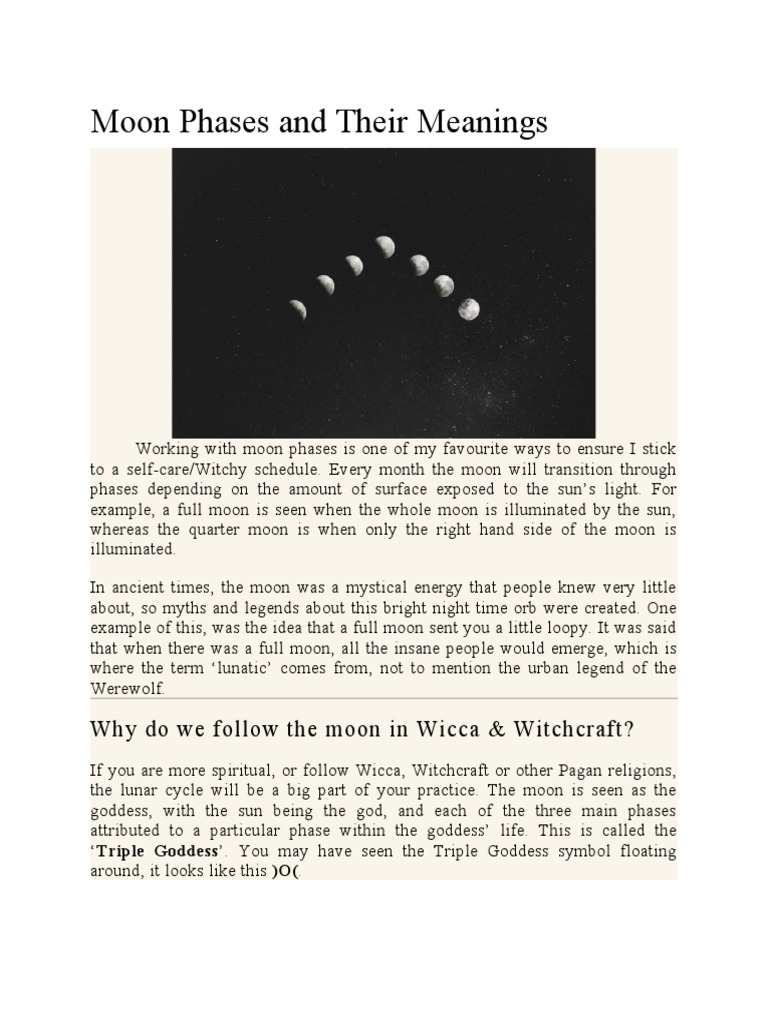 Moon Phases and Their Meanings | PDF | Moon | Ancient Astronomy