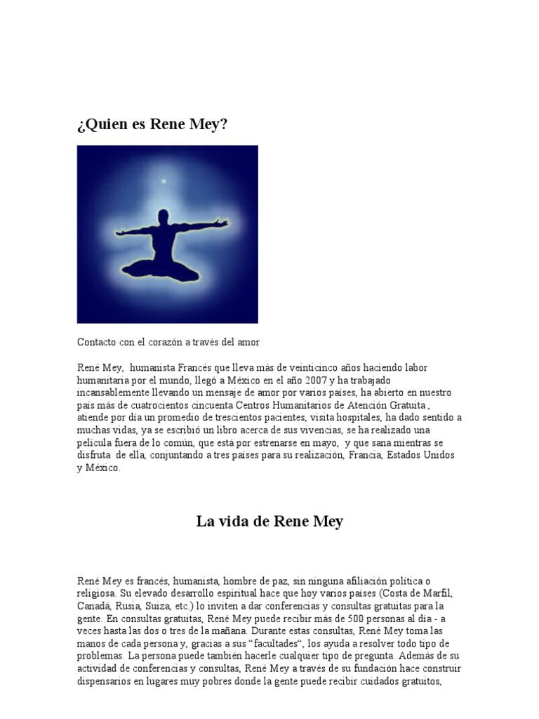 Quien Es Rene Mey | PDF | Masaje | Meditación