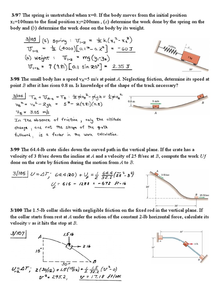 Solve-Work and Energy | PDF