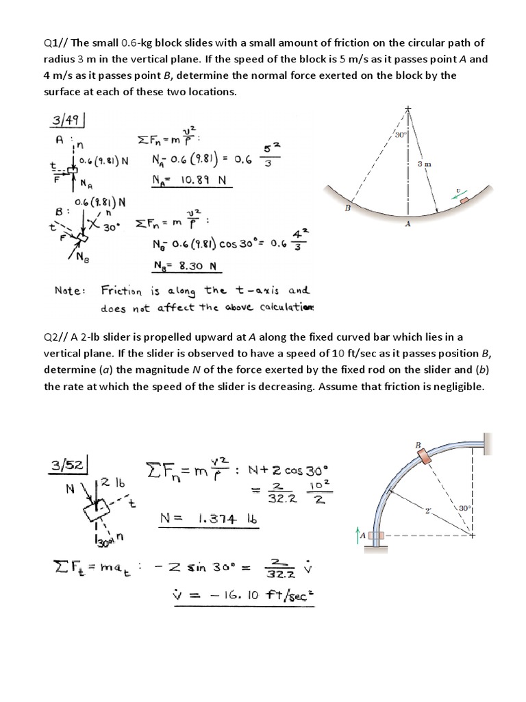Solve Curvilinear Motion | PDF