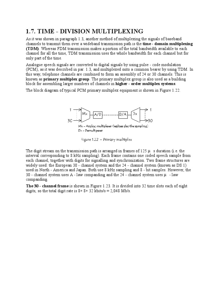 1.7. Time - Division Multiplexing | PDF | Physical Layer Protocols | Data Transmission