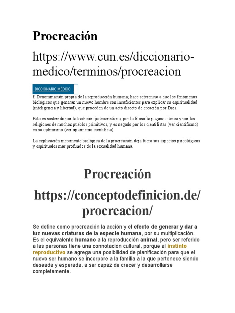 Procreación | PDF | Reproducción | Interacciones biológicas