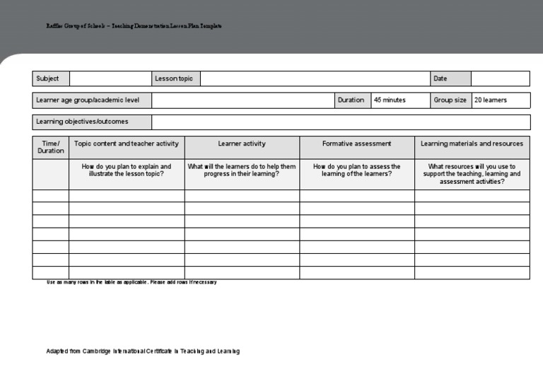 RCS HR Recruitment Lesson Plan Template | PDF