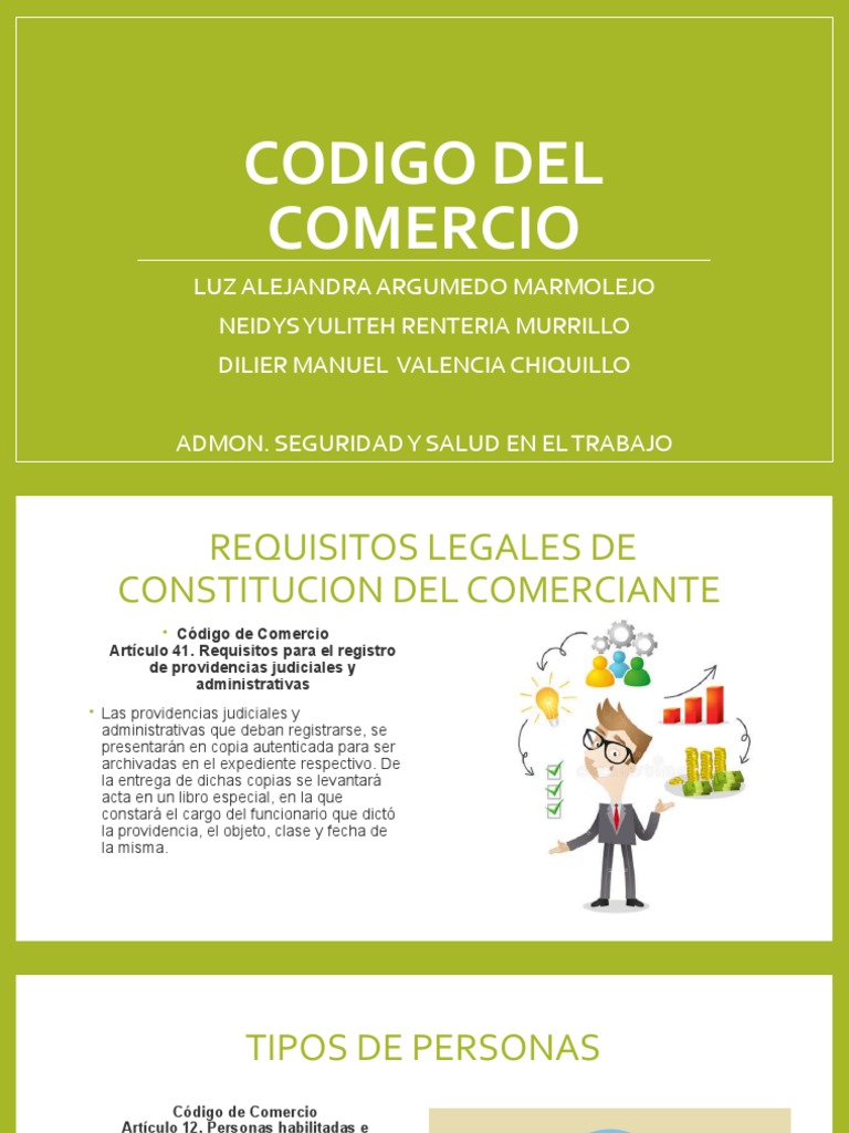 Diapositivas Del Codigo Del Comercio | PDF | Economias | Negocios (general)