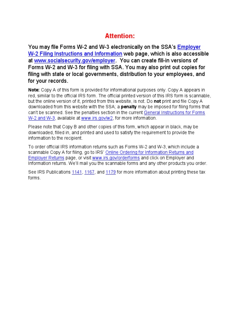 Main Irs Form W 2 Wage and Tax Statement | PDF | Irs Tax Forms ...