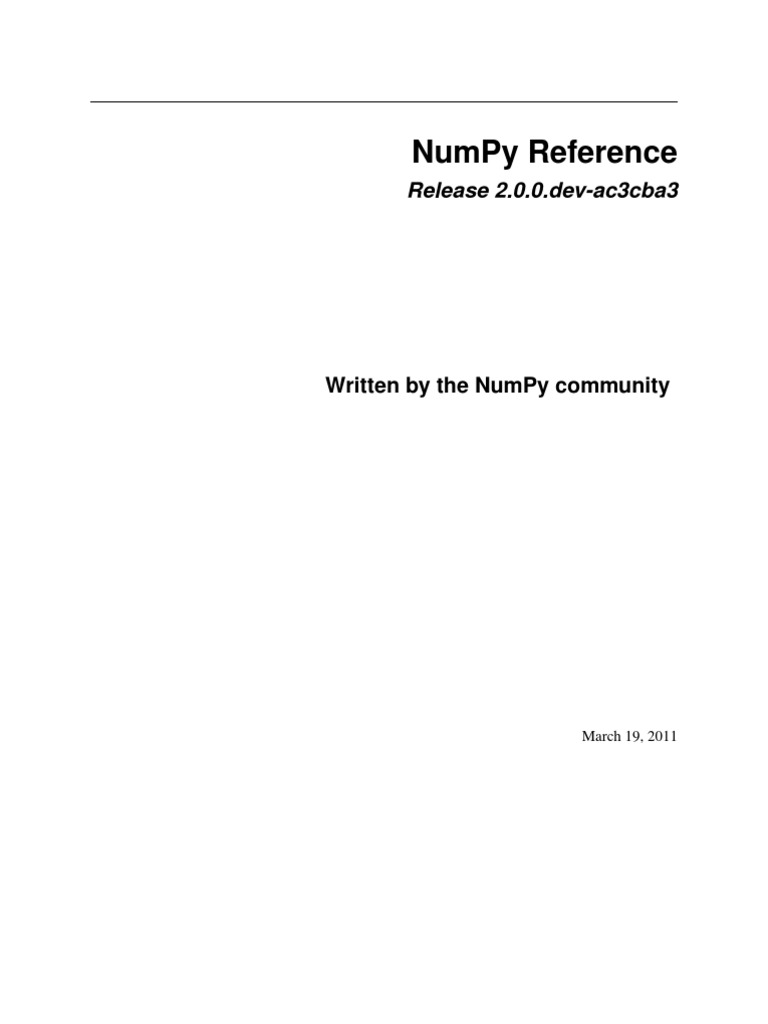 Numpy Reference | Download Free PDF | Array Data Structure | Array Data ...