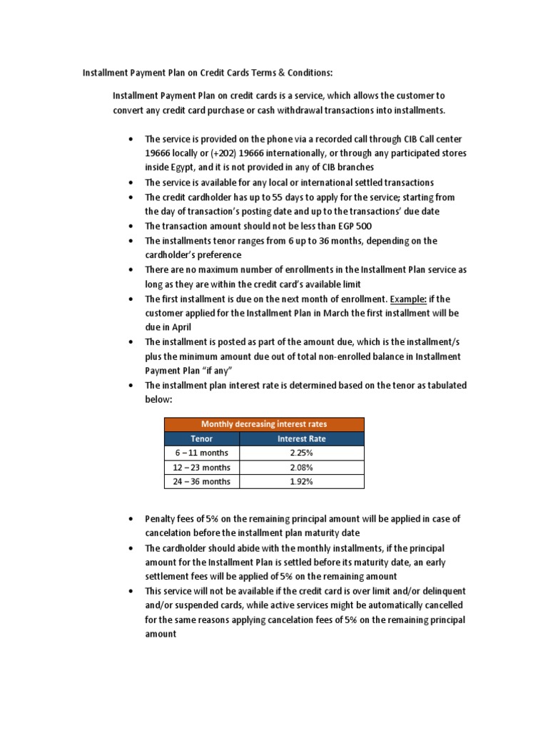 EPP Terms and Conditions English | PDF | Credit Card | Credit