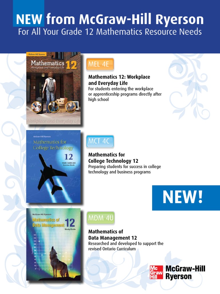 New From Mcgraw-Hill Ryerson: For All Your Grade 12 Mathematics ...