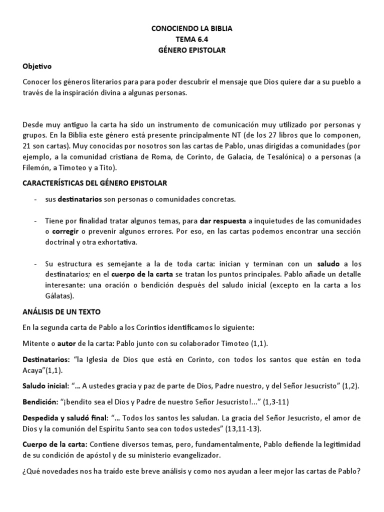 Tema 6.4. - Genero Epistolar | PDF