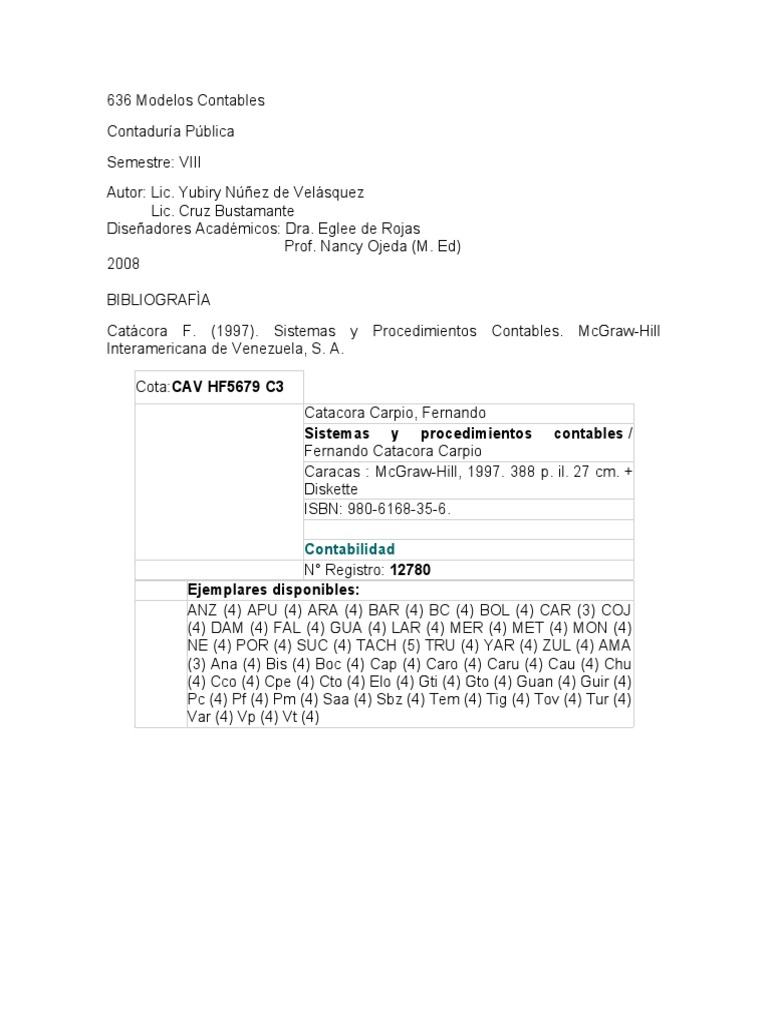 636 Modelos Contables | PDF | Dinero | Industrias de servicio