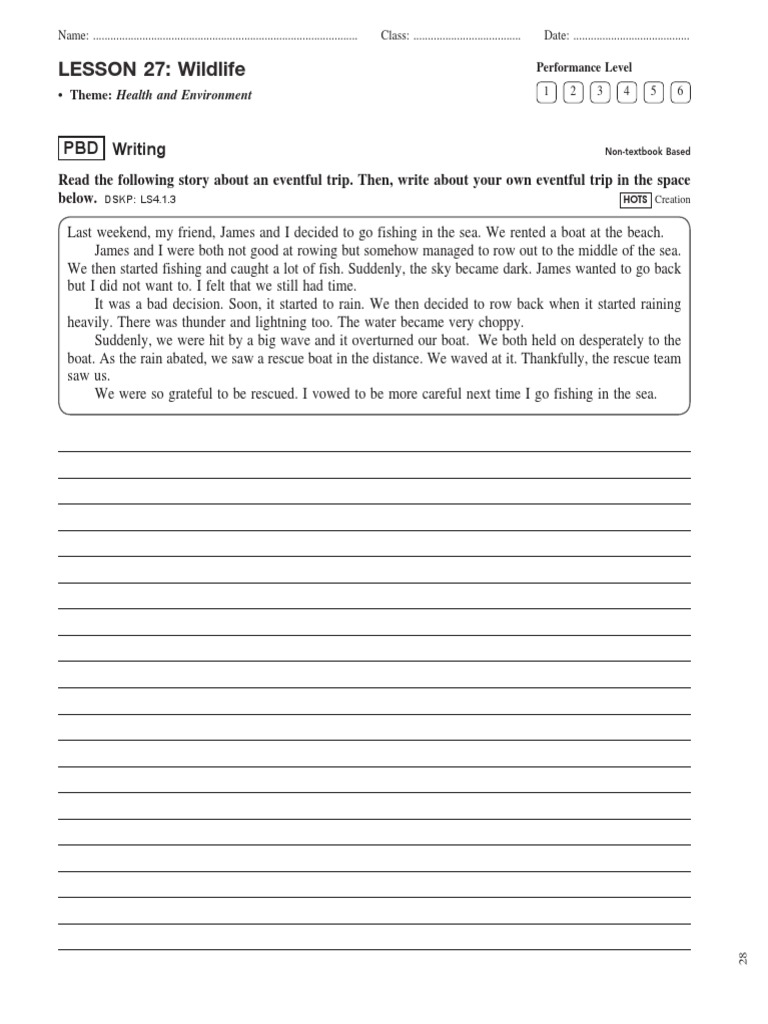 LESSON 27: Wildlife: Writing | PDF