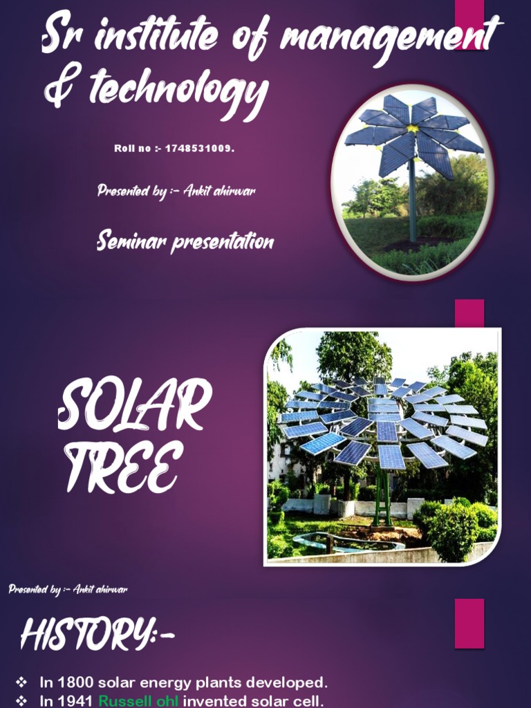 Presentation On Solar Tree | PDF