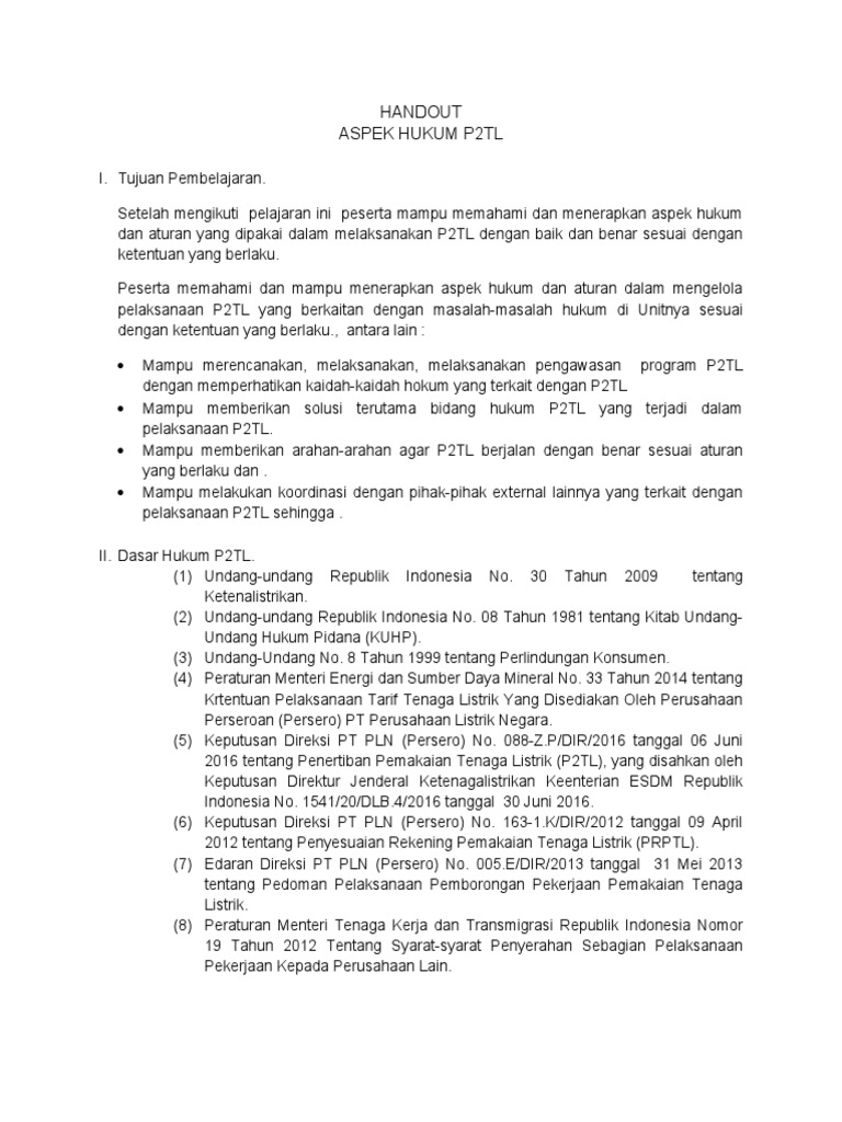 Aspek Hukum p2tl | PDF