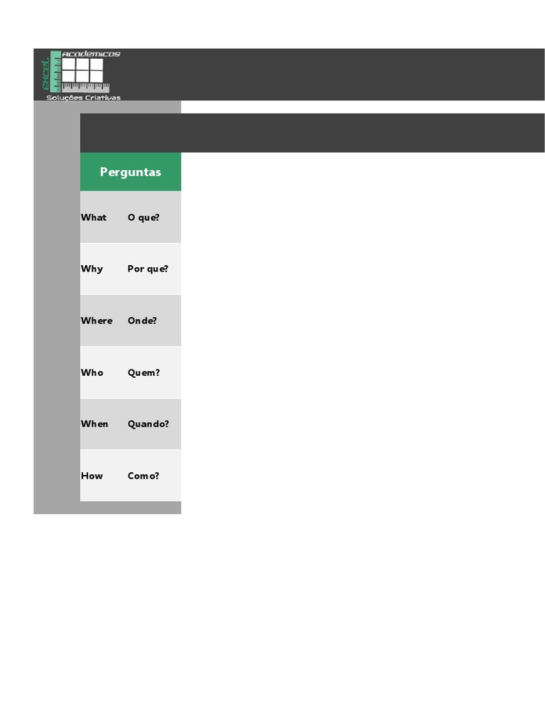Plantilla 5w1h Excel | PDF