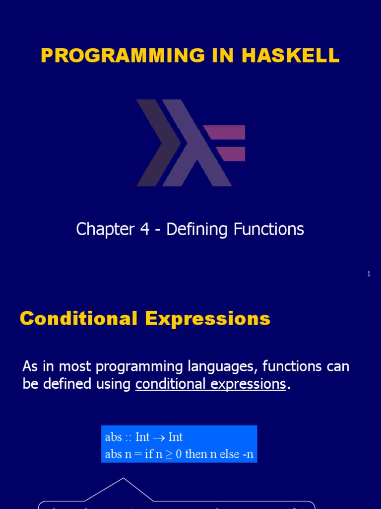 Programming in Haskell: Chapter 4 - Defining Functions | PDF | Boolean Data Type | Function ...
