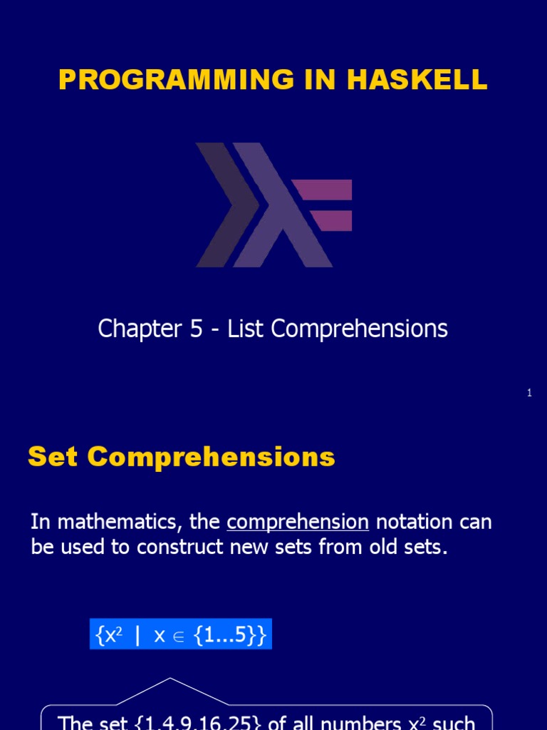 Programming in Haskell: Chapter 5 - List Comprehensions | PDF | Function (Mathematics) | String ...