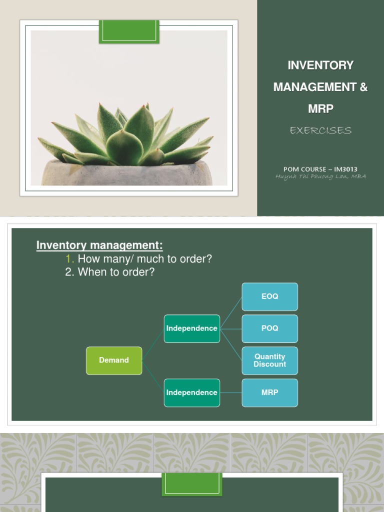 C7,8 - Exercises | PDF | Inventory | Demand