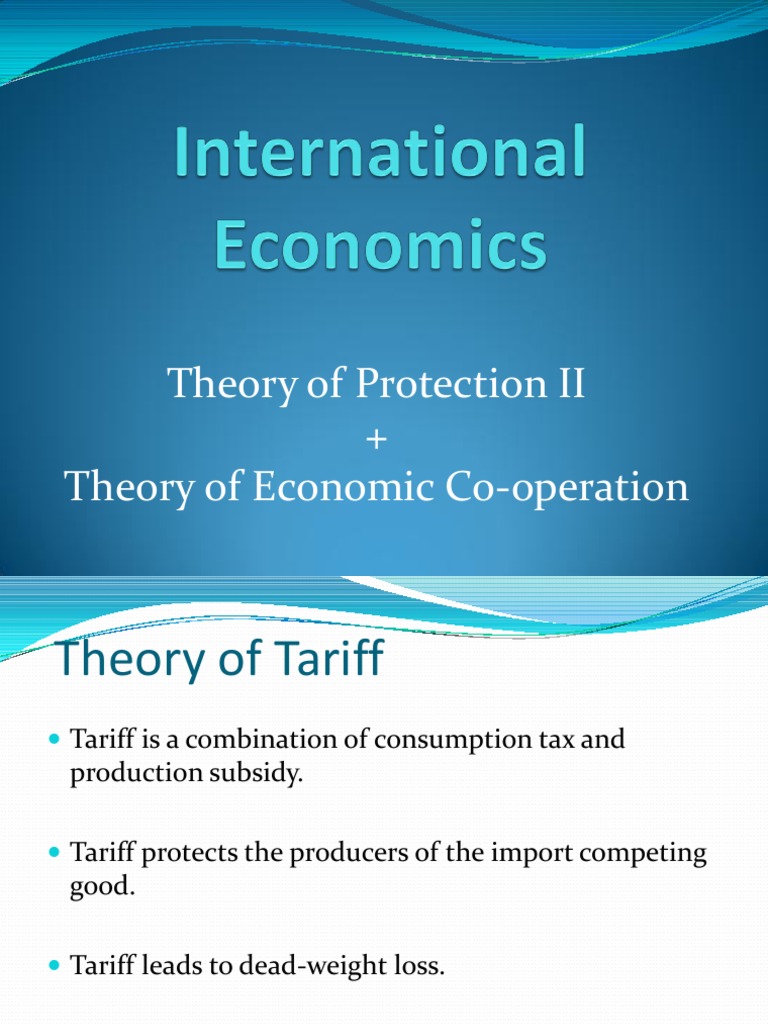 Theory of Protection II + Theory of Economic Co-Operation | PDF ...