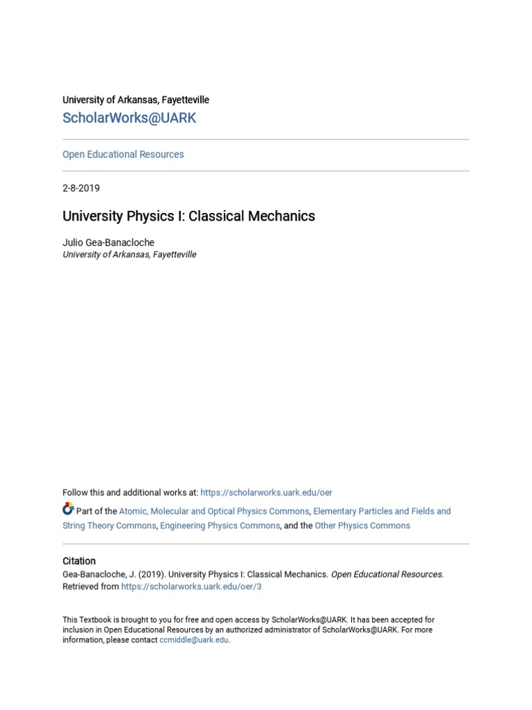 University Physics I: Classical Mechanics | PDF | Euclidean Vector ...