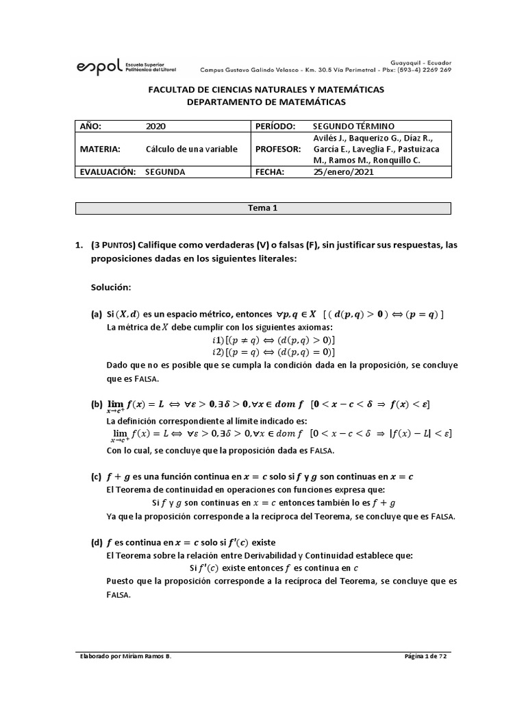 2020 II Cuv Ex2 Solución Todos Los Temas | PDF | Límite (Matemáticas) | Integral