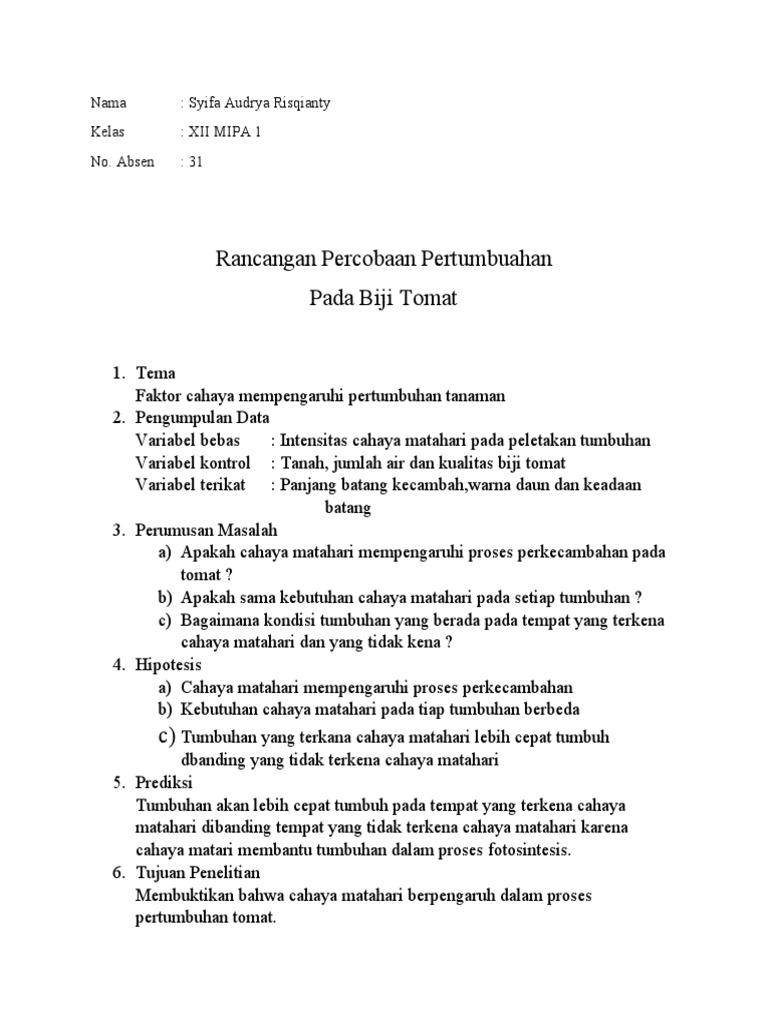 Rancangan Percobaan Pertumbuhan | PDF
