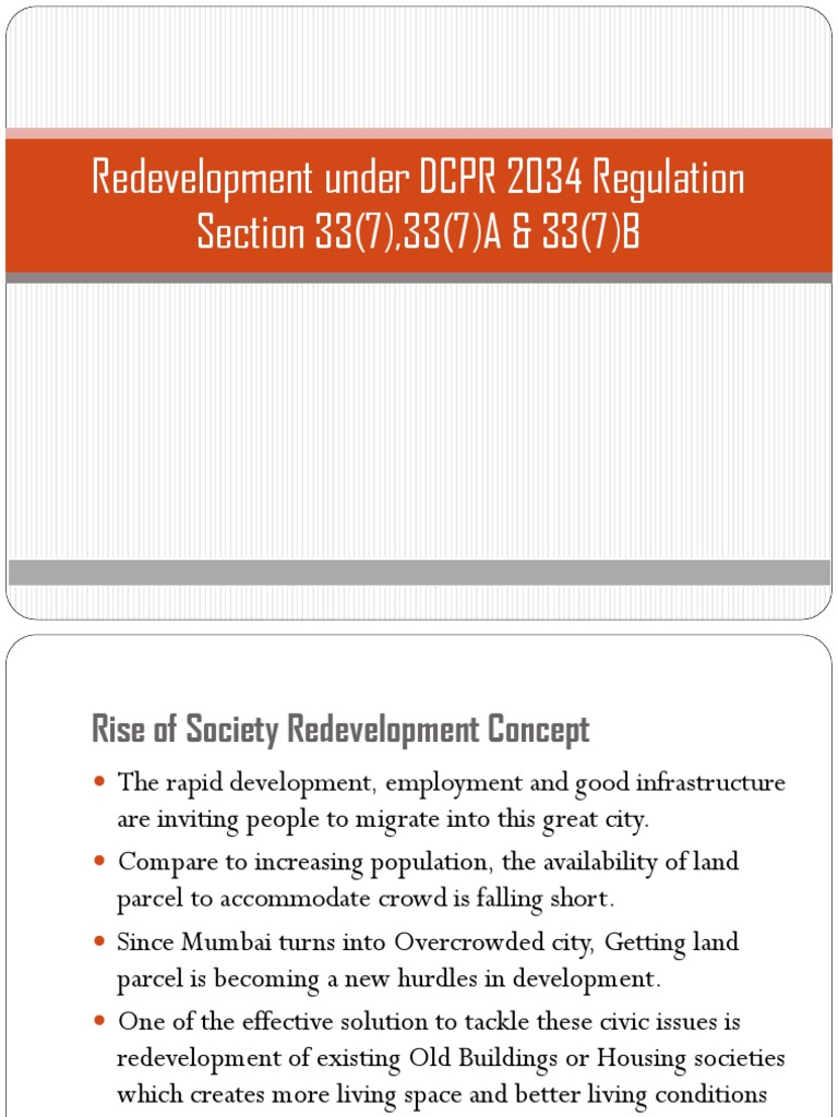 Redevelopmentunderdcpr 2034 Regulationsection 337337 A 337 B | PDF ...