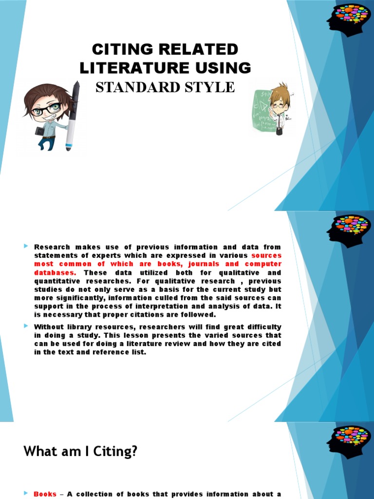 Citing Literature Using Standard Styles | PDF | Data | Citation