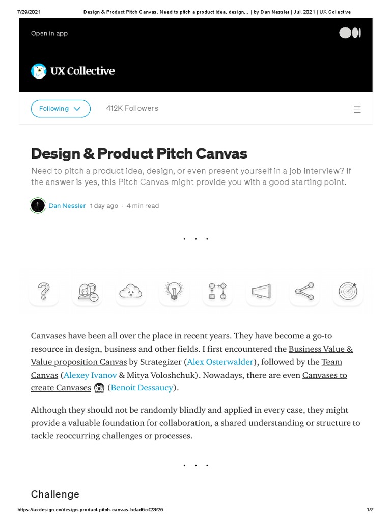 Design Product Pitch Canvas Guide | PDF | Career & Growth | Business