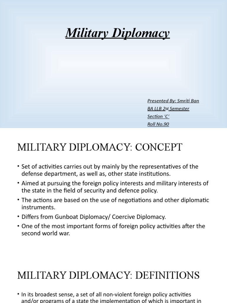 Overview of Military Diplomacy | PDF