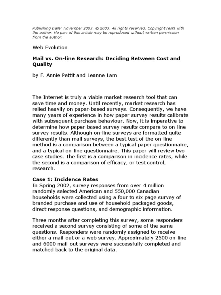 Web Evolution - Online Vs Offline Research | PDF | Survey Methodology ...