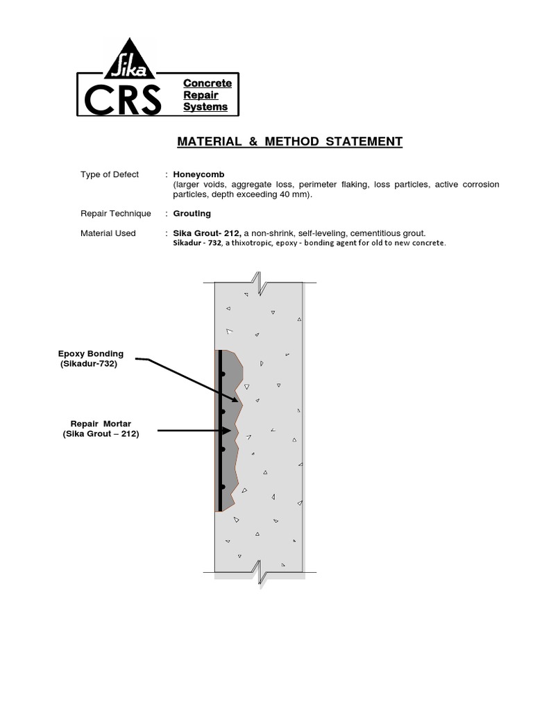 0 - Sika Grout With Sikadur 732 Epoxy Bonding Agent | PDF | Concrete ...