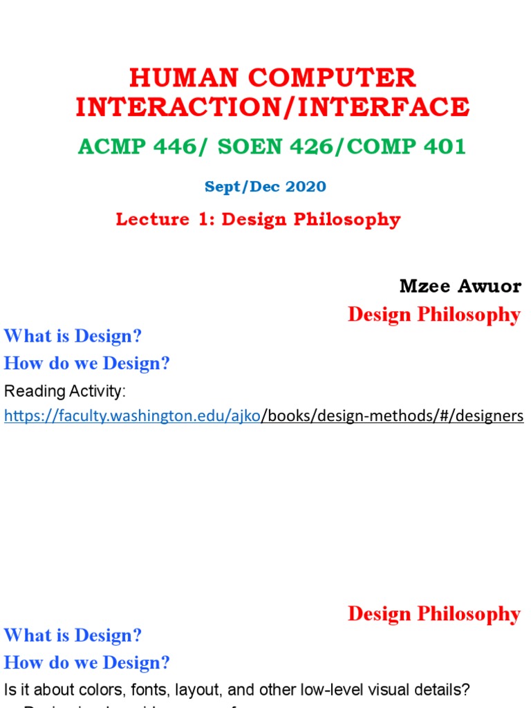 Lecture2 Design Philosophy | PDF | Design | Idea