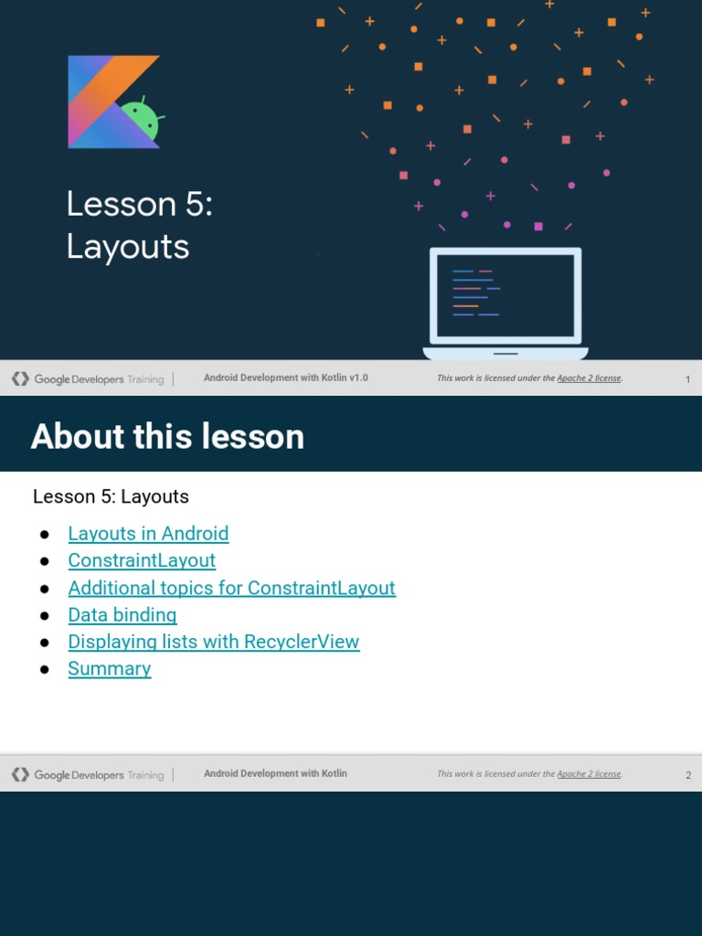 Lesson 5 - Layouts | PDF | Android (Operating System) | Software Engineering