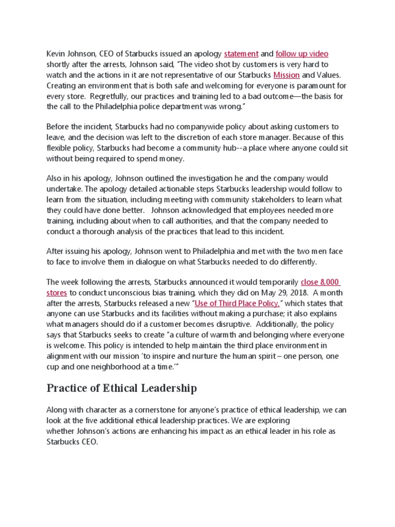 Starbucks Action | PDF | Value (Ethics) | Starbucks