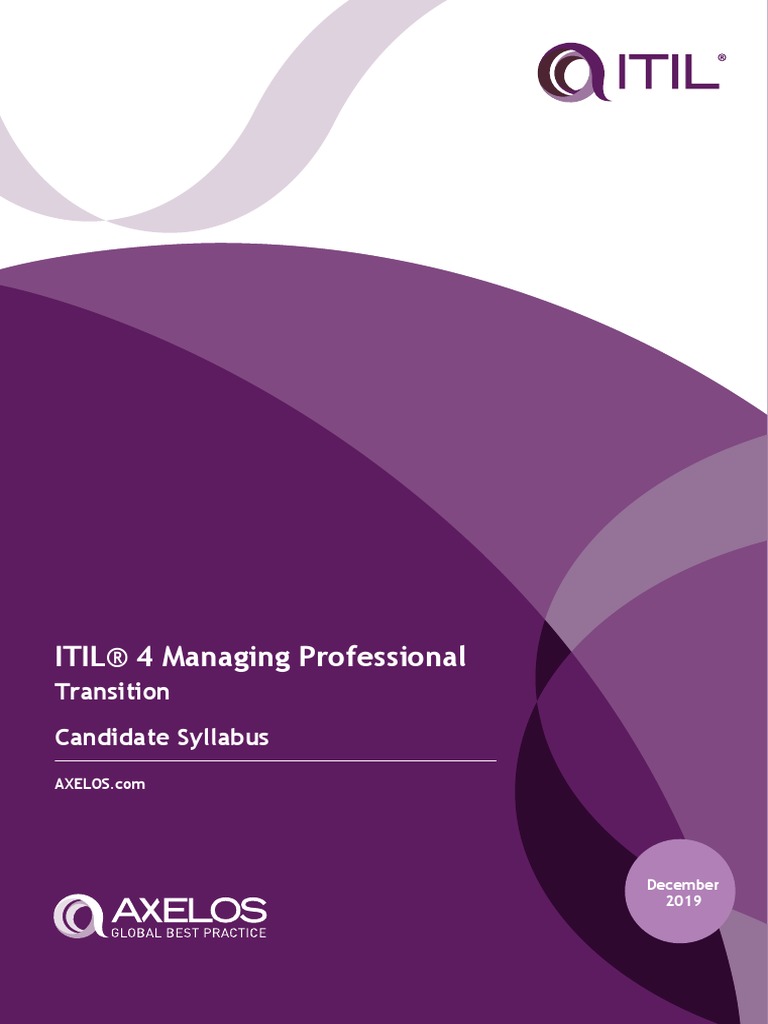ITIL® 4 Managing Professional: Transition Candidate Syllabus | PDF ...