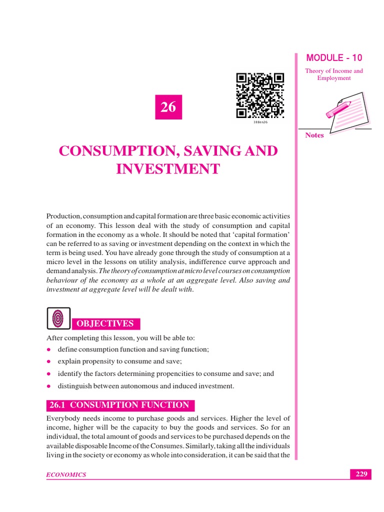 318 Economics Eng Lesson26 | PDF | Consumption (Economics) | Saving