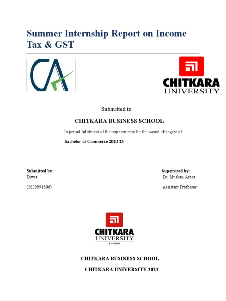 Summer Internship Project Report COLG | PDF | Audit | Debits And Credits