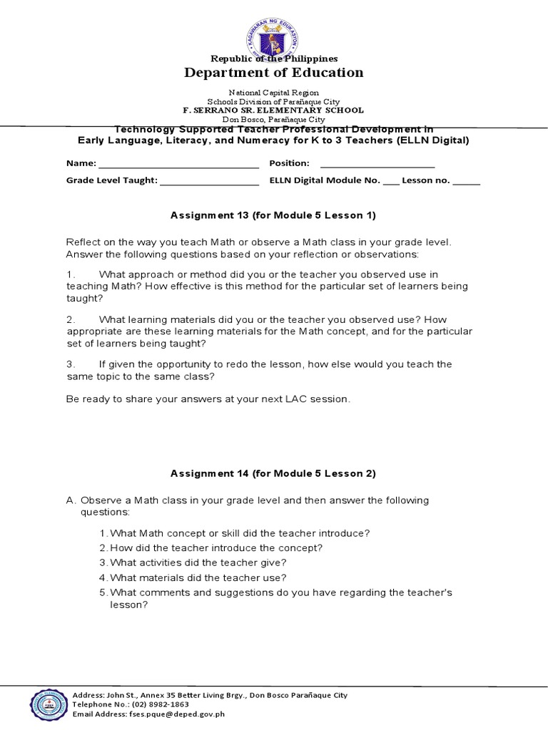 ELLN-MODULE-4 (2) | PDF | Teachers | Education Theory