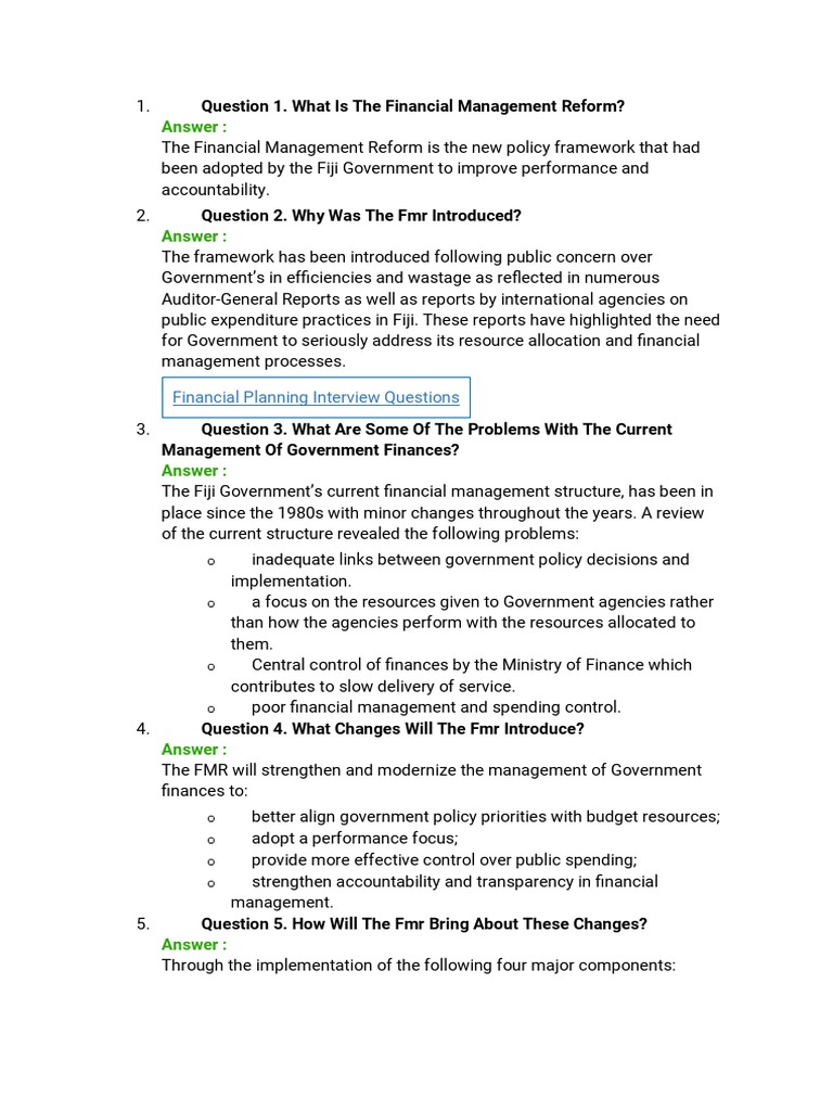 Answer:: Financial Planning Interview Questions | PDF | Capital ...