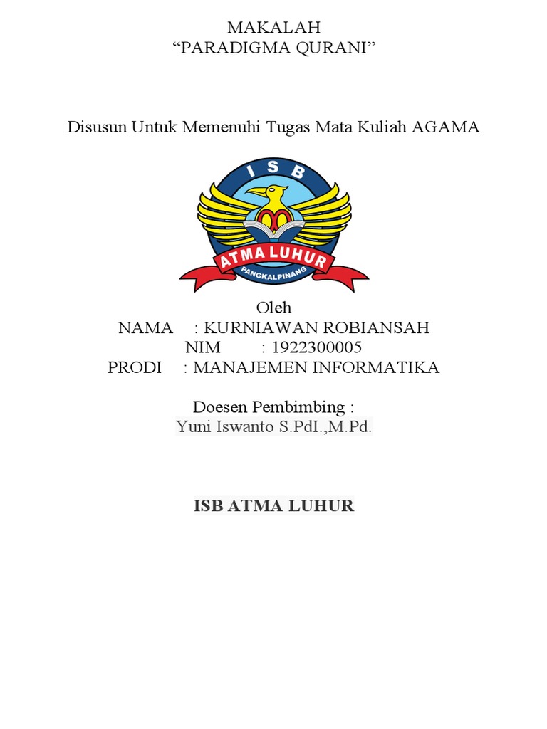 Makalah Agama Paradigma Qurani | PDF Makalah Agama Paradigma Qurani | PDF
