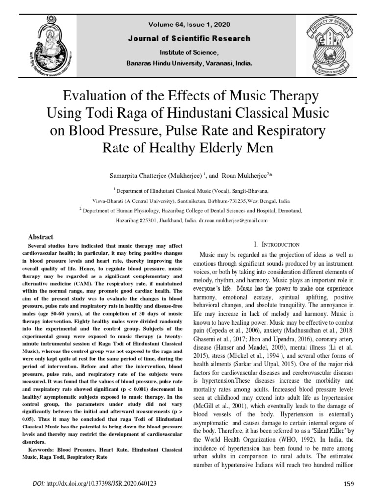 Raga Todi Bringing Down Blood Pressure | PDF | Hypertension | Blood ...
