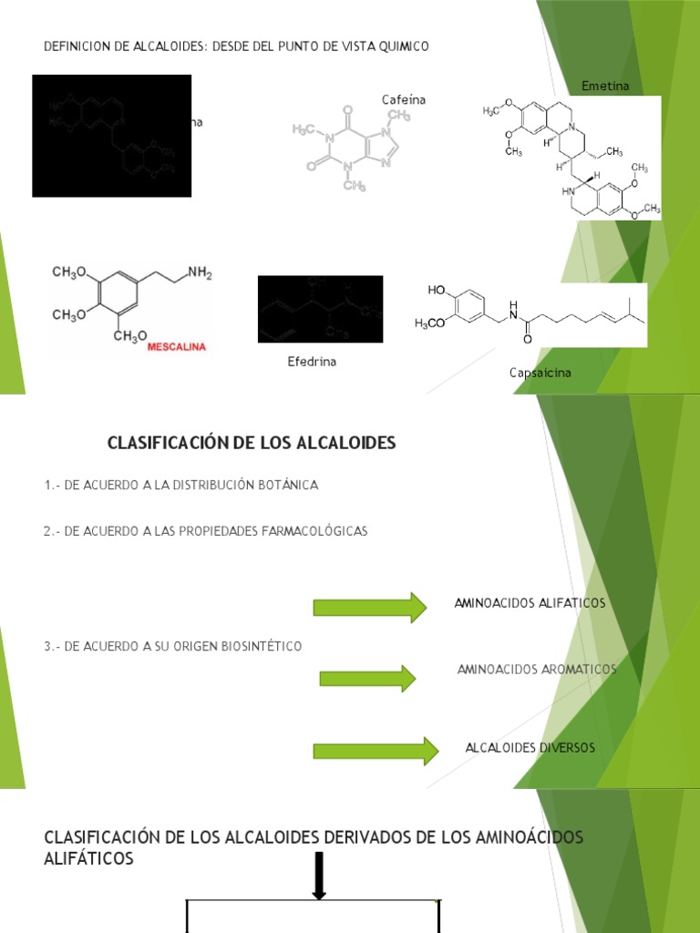 Clasificacion de Los Alcaloides | PDF | Alcaloide | Compuestos orgánicos