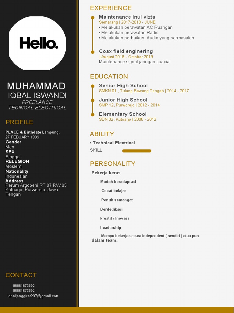 CV M. Iqbal Iswandi | PDF