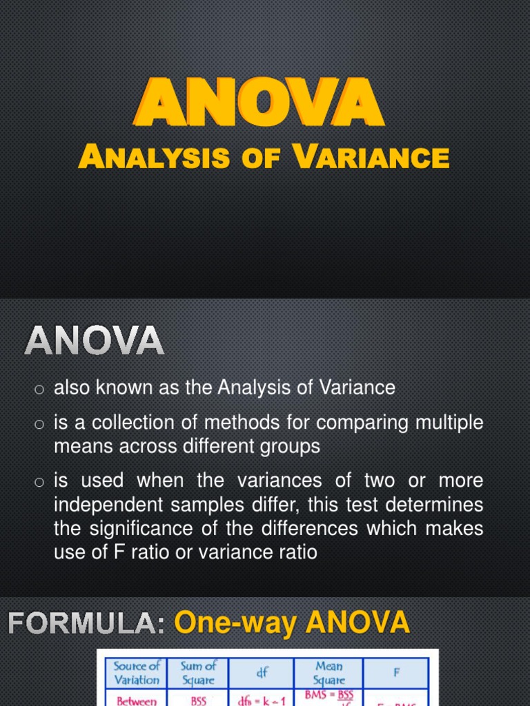 Lesson 7 - ANOVA | PDF | Analysis Of Variance | Statistical Significance