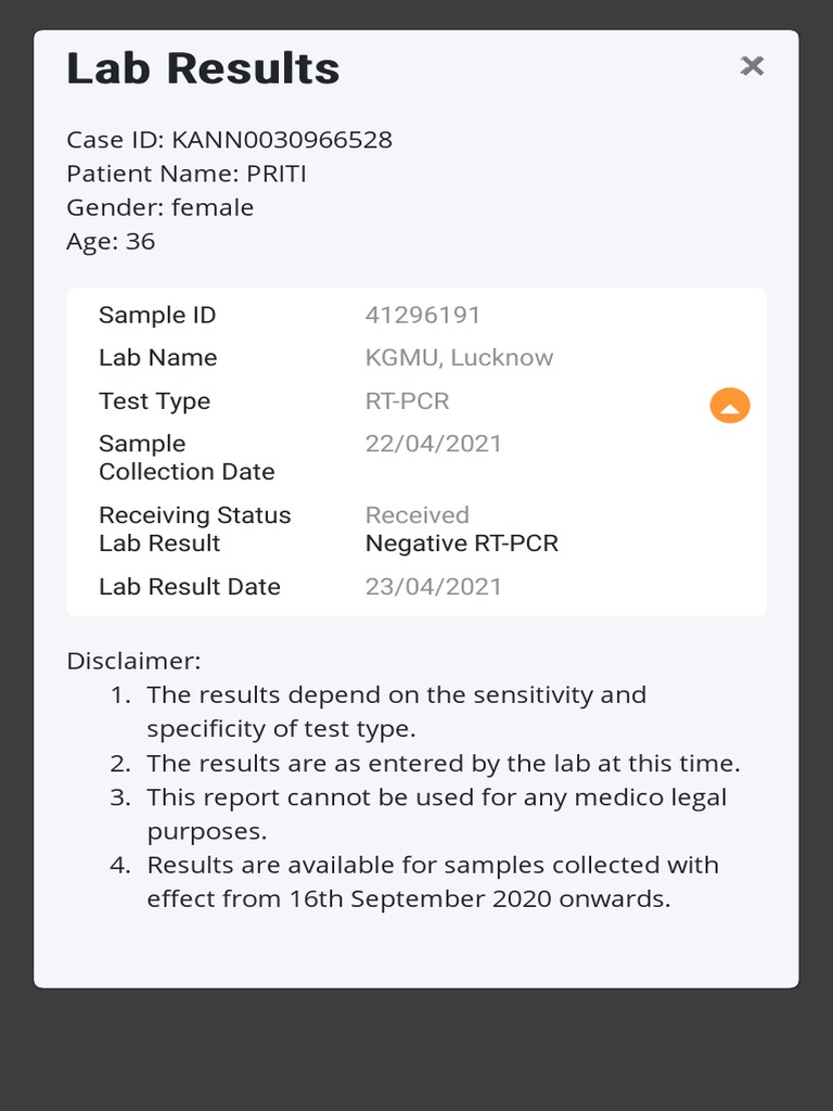 Lab Results Lab Results: Cases | PDF