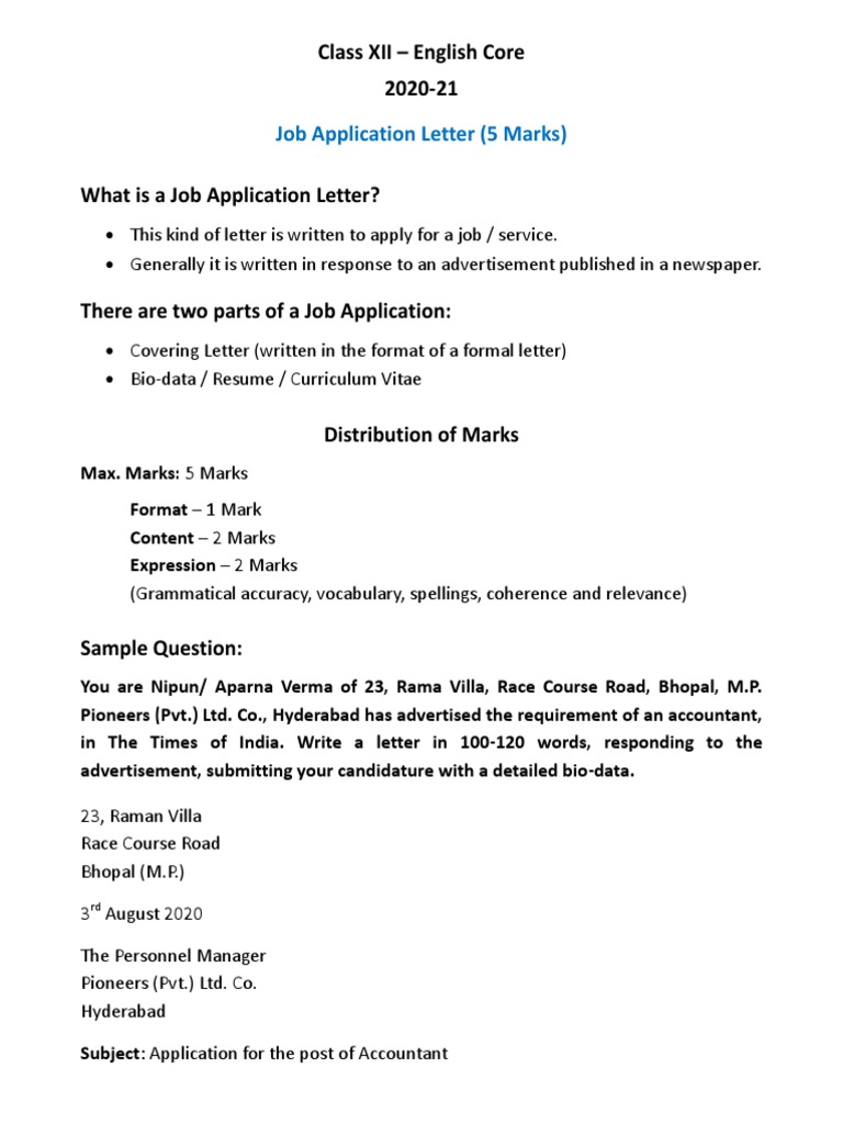 Job Application Letter | PDF