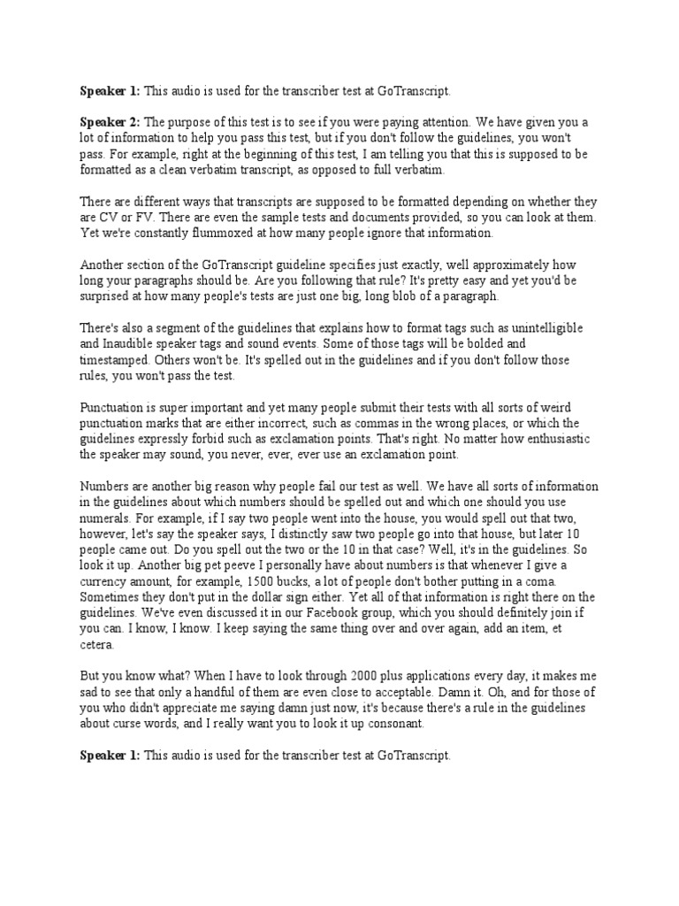 Gotranscript Test Answer | Download Free PDF | Linguistics | Human ...