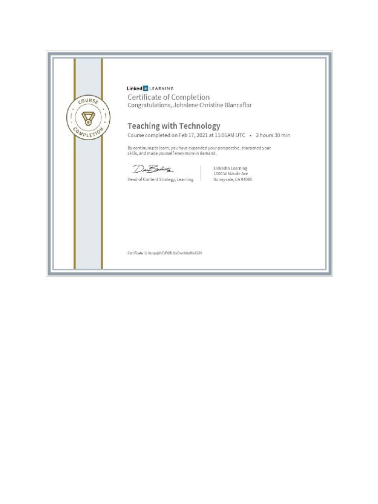 LinkedIn Learning Certificates | PDF