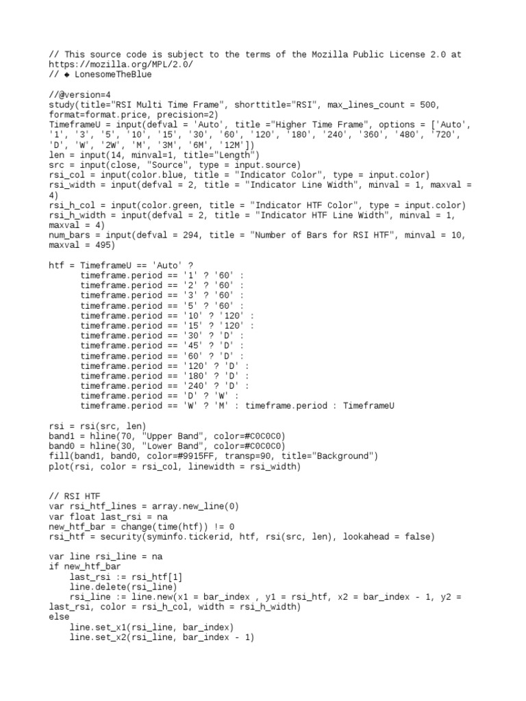 RSI Multitimefram | PDF | Computer Programming | Software Engineering