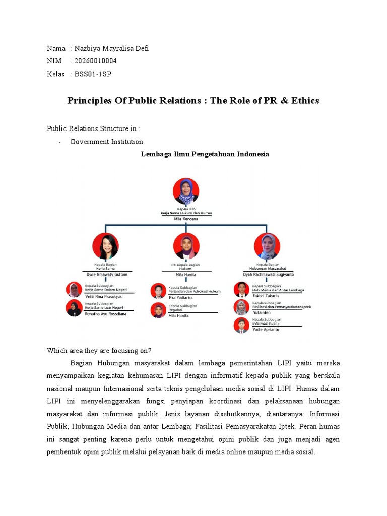 Public Relations Structure - Nazbiya Mayralisa Defi | PDF